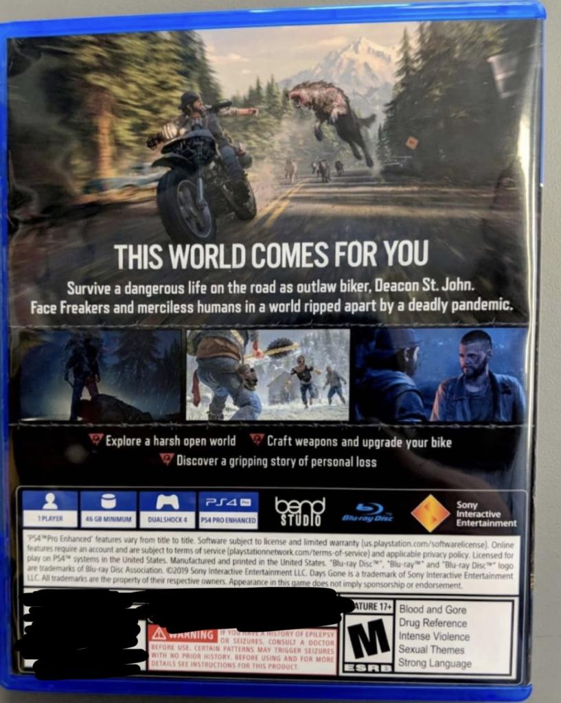 Days Gone Is Just 46 GB On Disc and Playable Without Updates ...